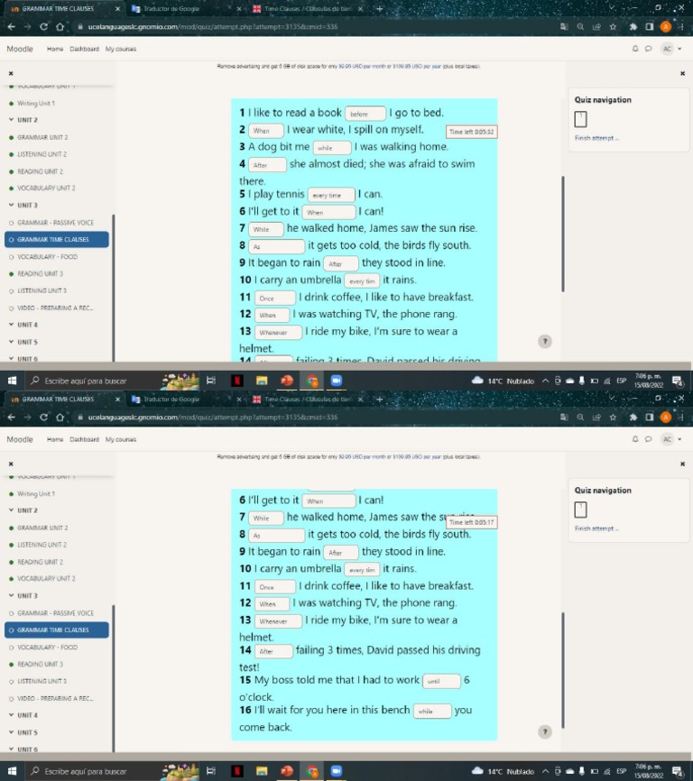 Gramar Time Clauses | PDF