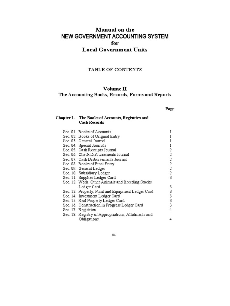 New Government Accounting System: Manual On The For Local Government ...