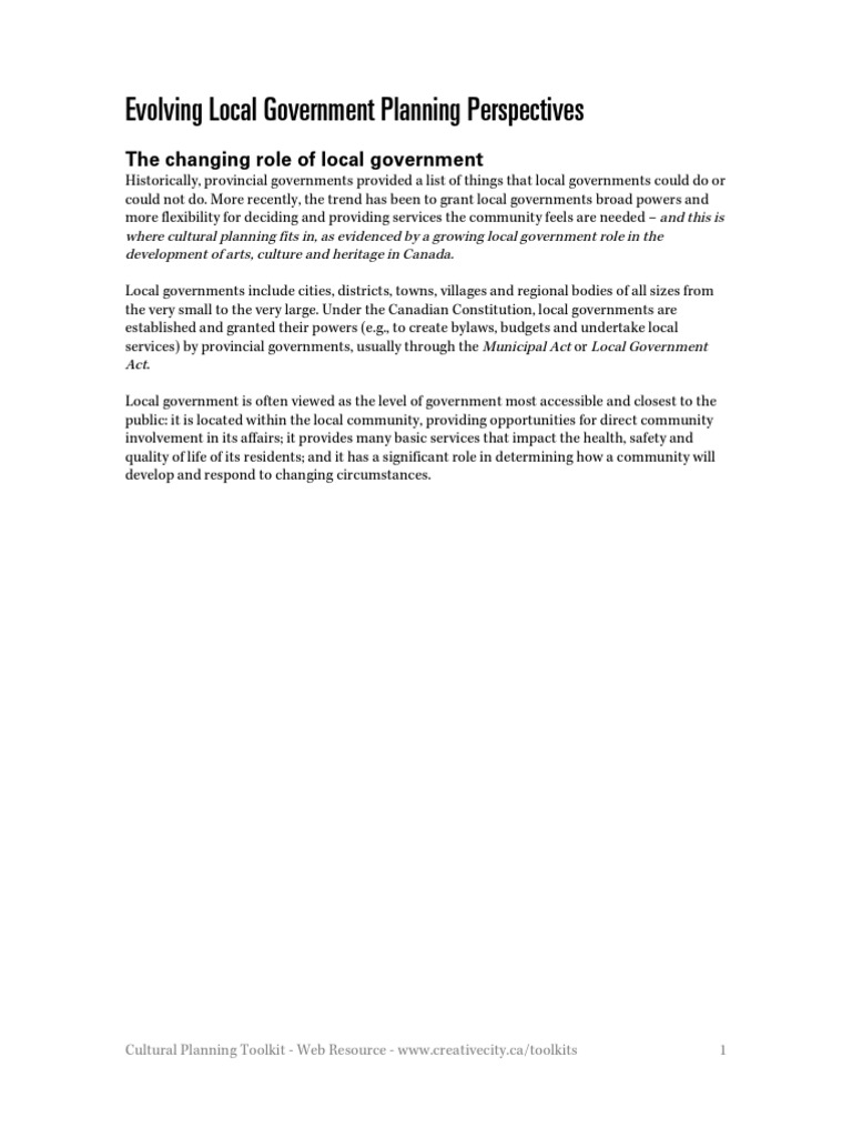 Local Government Cultural Planning Guide | PDF | Urban Planning ...