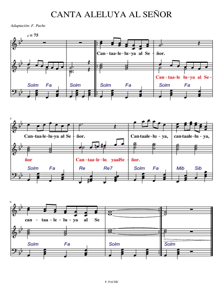 Canta Aleluya Al Señor | PDF
