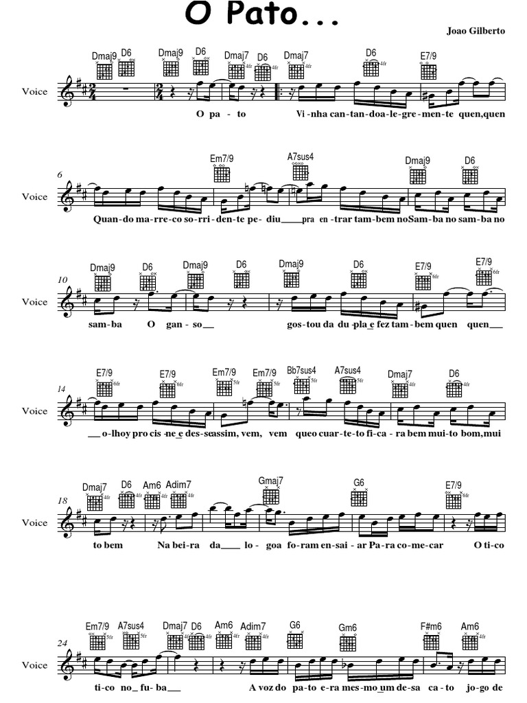 Voice: Dmaj9 D6 Dmaj9 D6 Dmaj7 D6 Dmaj7 D6 E7/9 | PDF