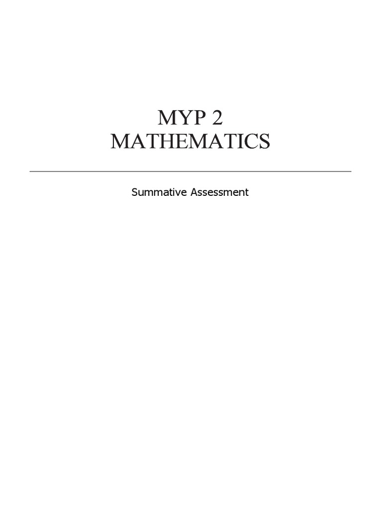 Summative Assessment of MYP 2 Math | PDF | Triangle | Area