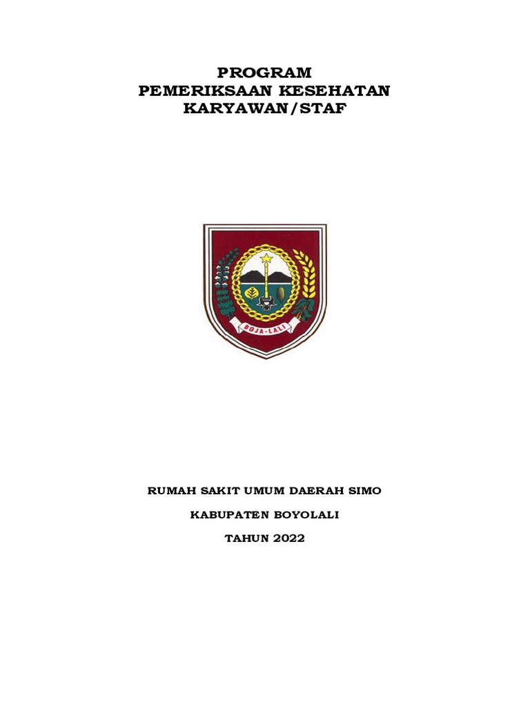 PROGRAM KESEHATAN KARYAWAN RSUD SIMO | PDF
