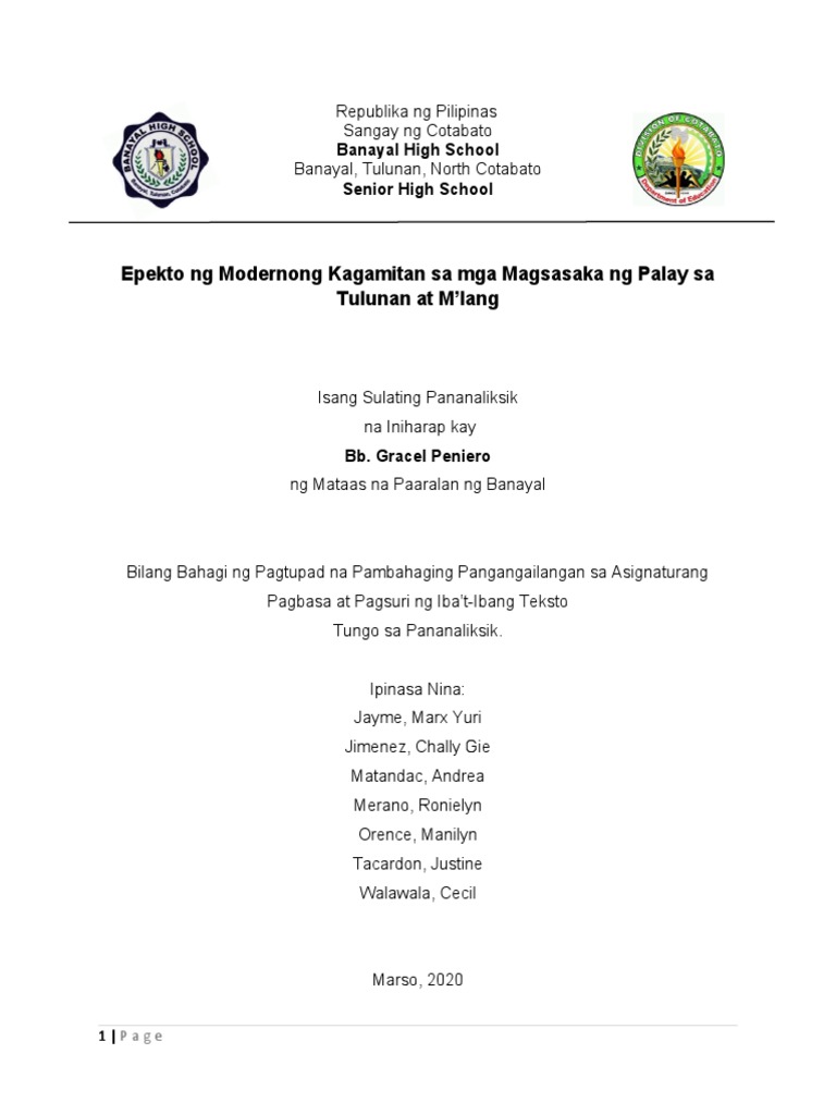 Thesis Sa Pagbasa at Pagsuri | PDF