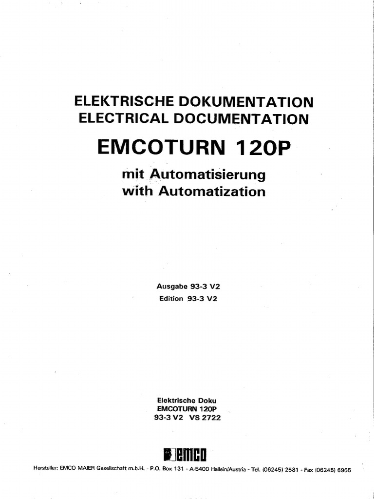 EmcoTurn 120 120P Electrical | PDF