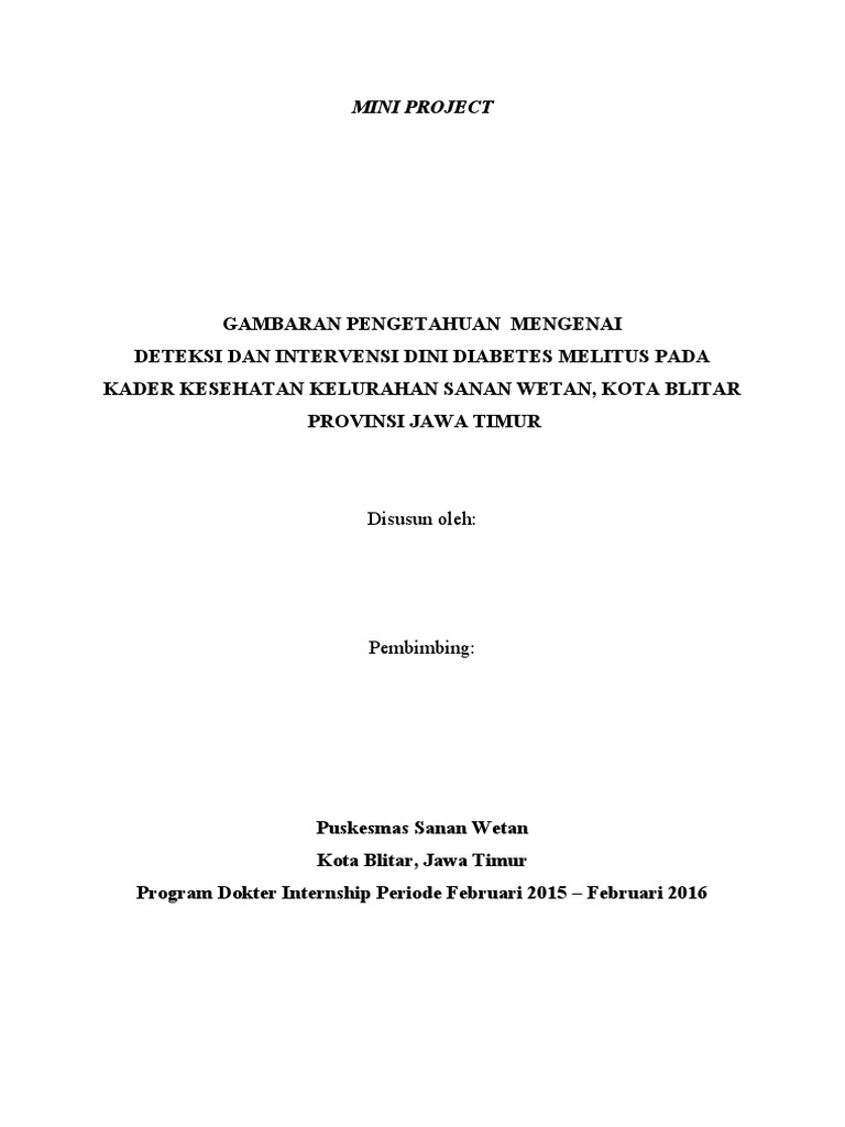 Mini Project DM Calon Minipro | PDF | Kesehatan Holistik