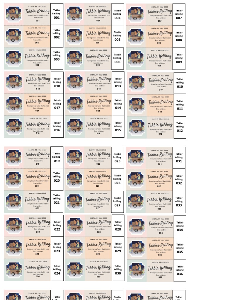 Kupon Takbir Keliling | PDF