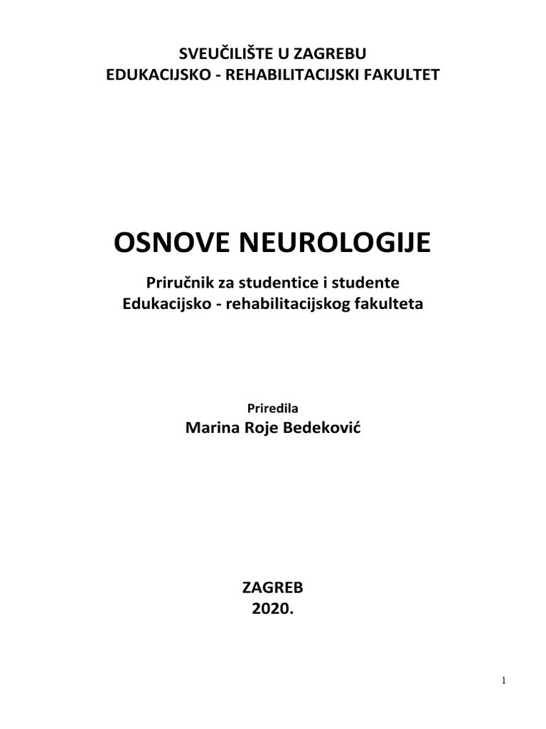 ERFUNIZG Skripta Osnove Neurologije 2020 | PDF