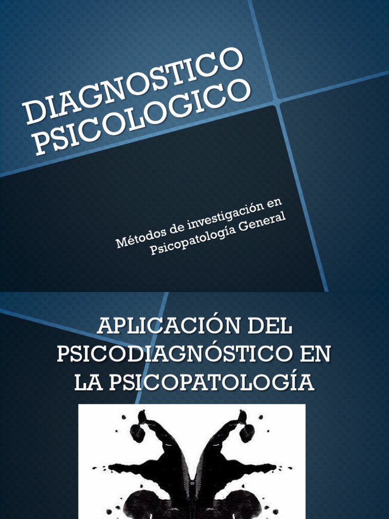 Diagnostico Psicologico | PDF | Evaluación | Sicología