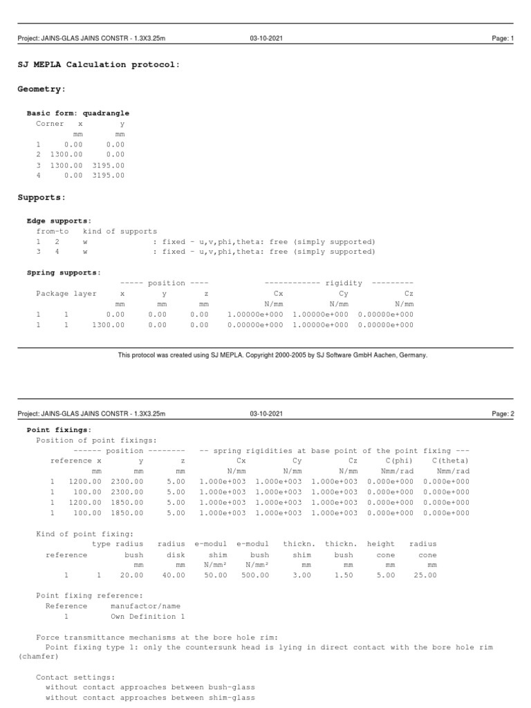 SJ MEPLA Calculation Protocol:: Basic Form: Quadrangle | PDF | Civil Engineering | Continuum ...
