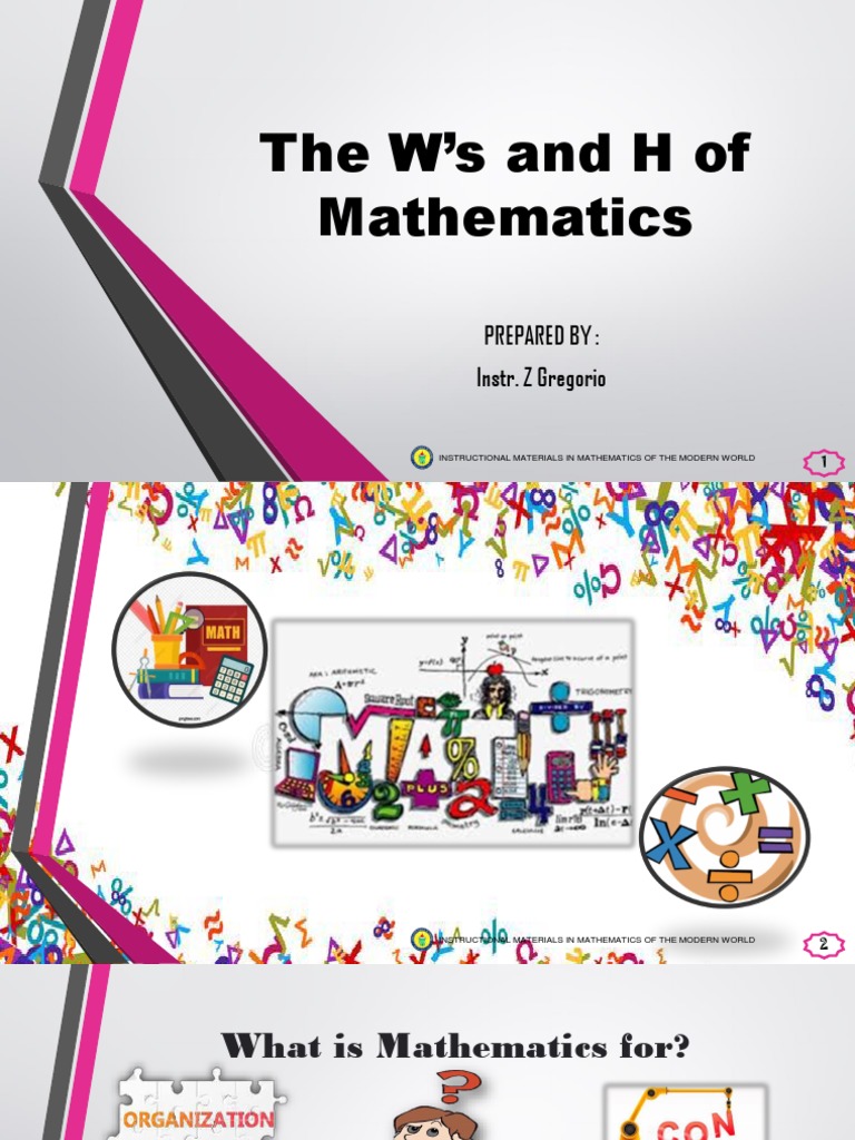 The W's and H of Mathematics - LESSON 1 | PDF | Mathematics | Thought