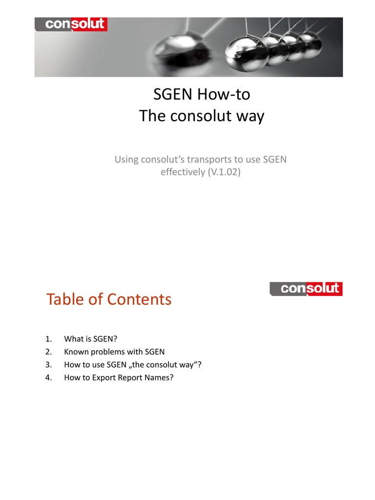 SGEN Usage Guide by Consolut | PDF | Zip (File Format) | System Software