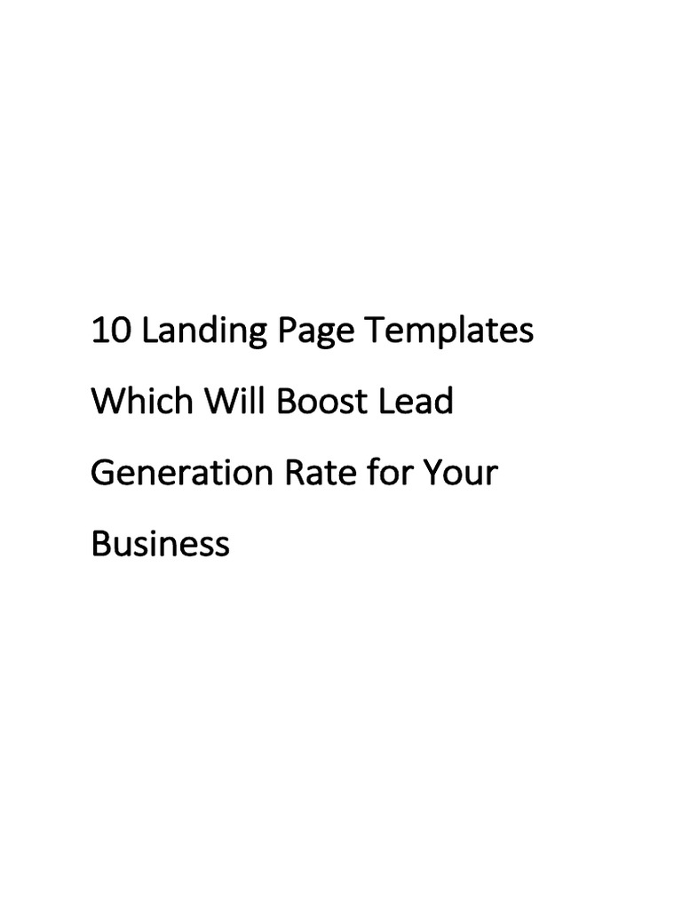 10 Landing Pages Templates | PDF | Cyberspace | Marketing