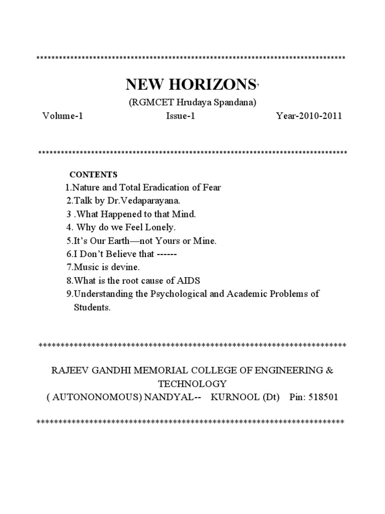New Horizon Magazine | PDF | Agriculture | Singing