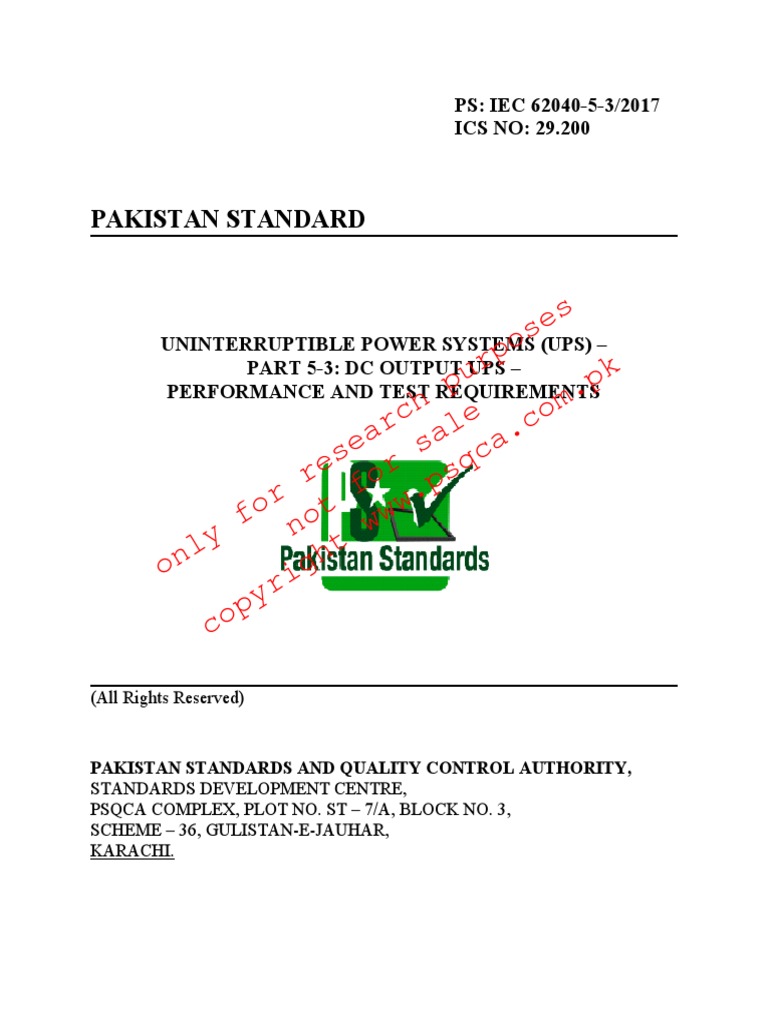 23-PS Iec 62040-5-3-2017 - Final | PDF | Direct Current ...