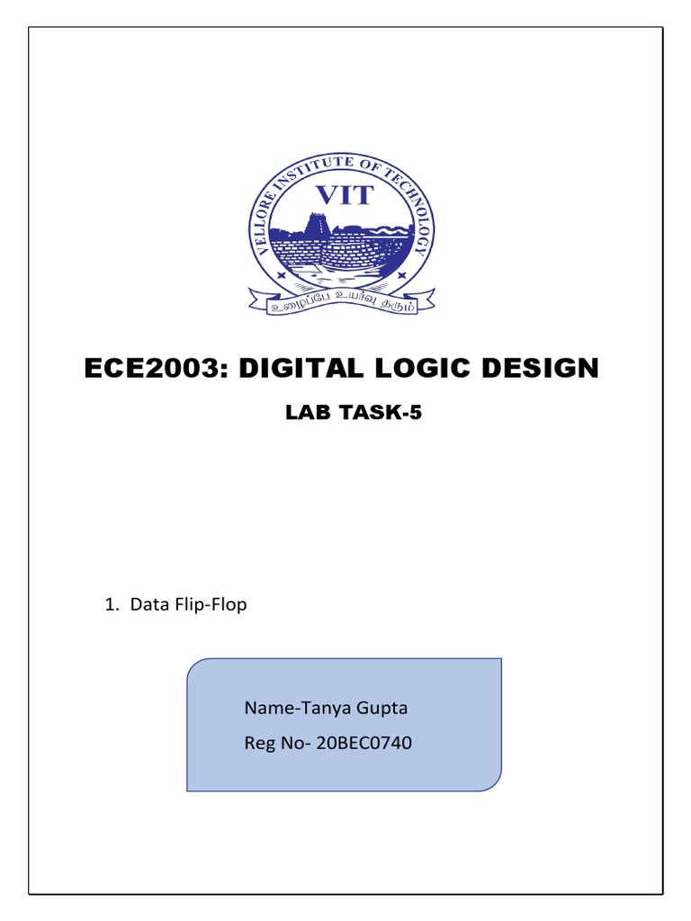 Ece2003: Digital Logic Design: Lab Task-5 | PDF