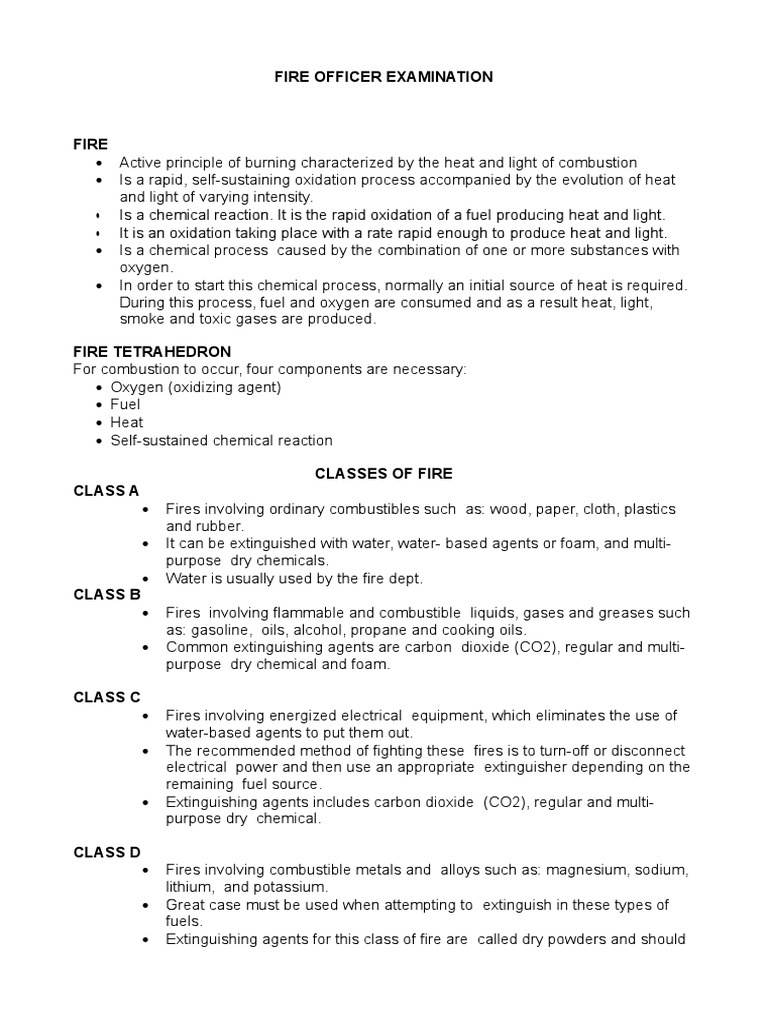 Foe Reviewer | PDF | Fires | Firefighting