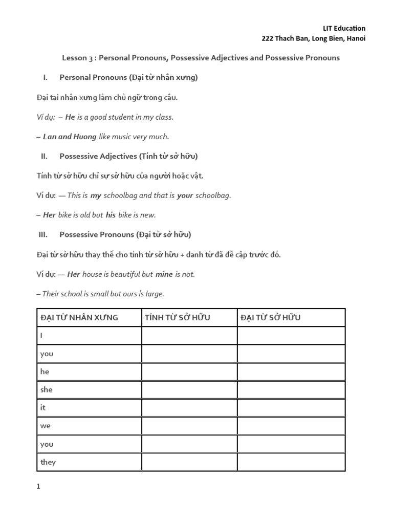 L3. Pronouns | PDF