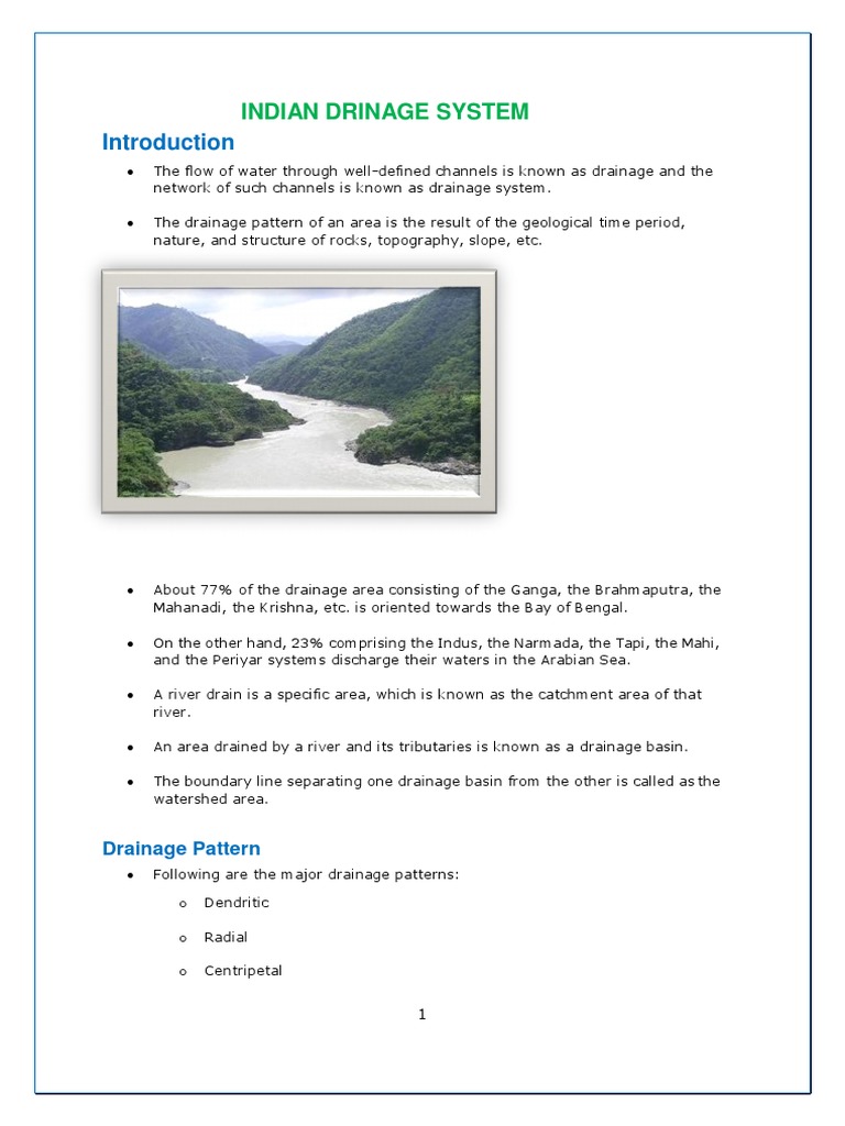 Indian Drainage System - 3480724 | PDF | Drainage Basin | Indus River