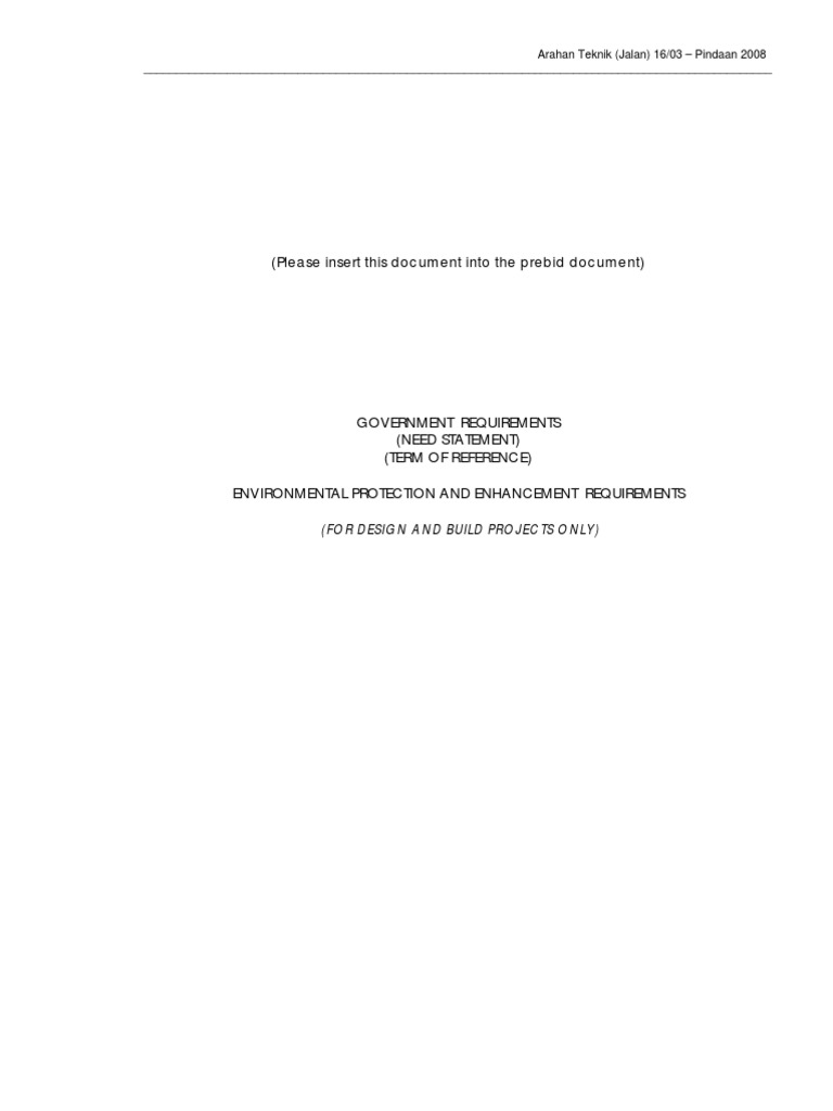 Appendix Need Statement Environmental | PDF | Environmental Impact Assessment | Audit