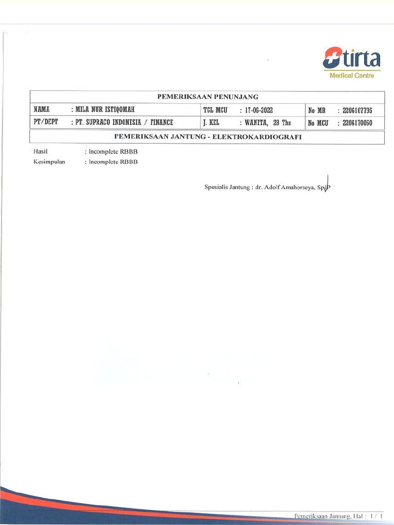 Contoh Ekg Abnormal | PDF