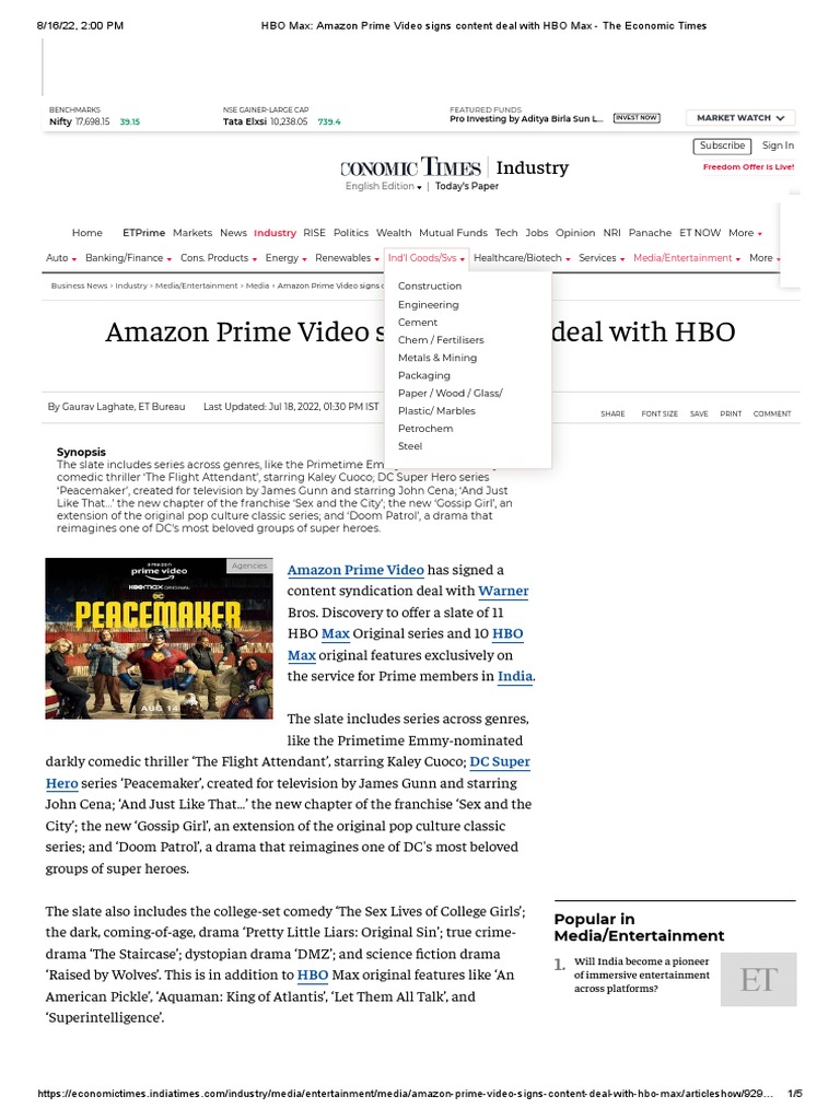 HBO Max - Amazon Prime Video Signs Content Deal With HBO Max - The ...