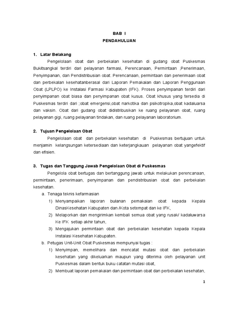 Isi PANDUAN PENGELOLAAN GUDANG OBAT | PDF | Kesehatan Holistik