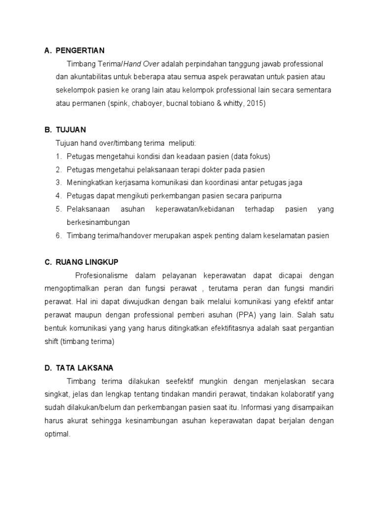 2,3panduan Hand Over Terbaru | PDF