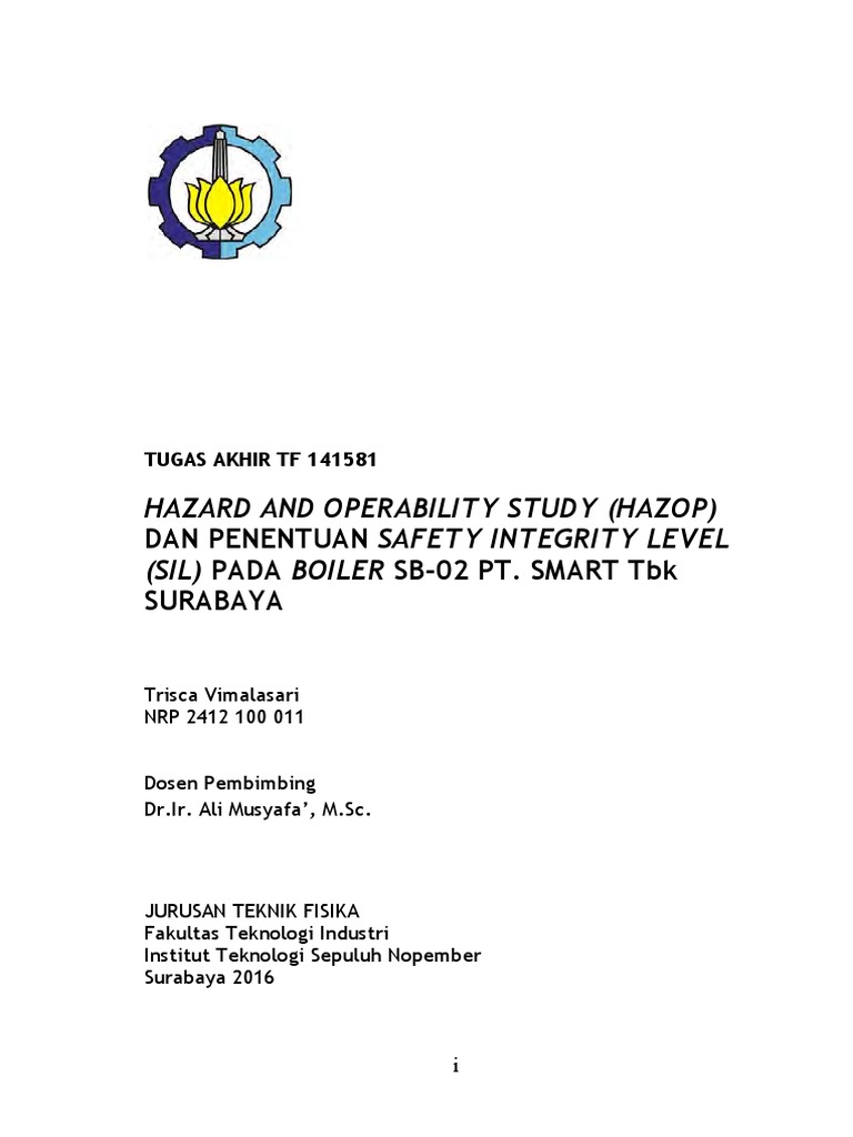 Hazop Dan Sil Pada Boiler PT Smart TBK Surabaya | PDF