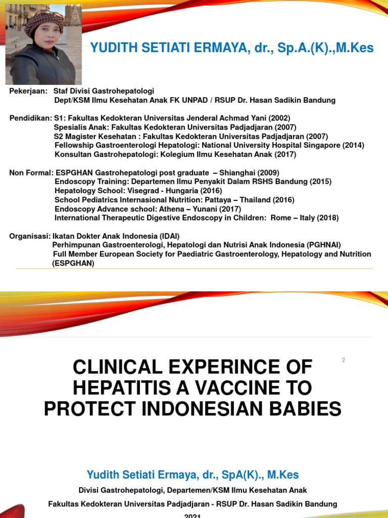 Dr. Yudith Setiati Ermaya, SpA (K), MKes - Clinical Experiance of ...
