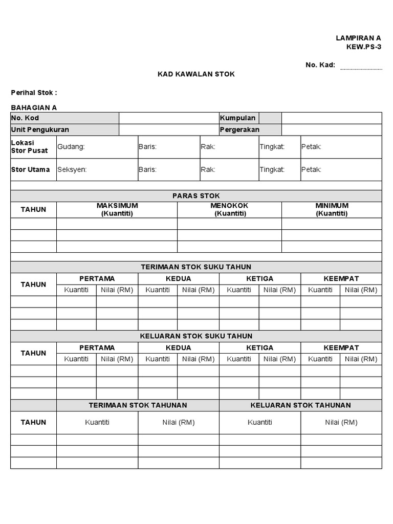 Kew - PS-3 (Lampiran A) (Kosong) | PDF