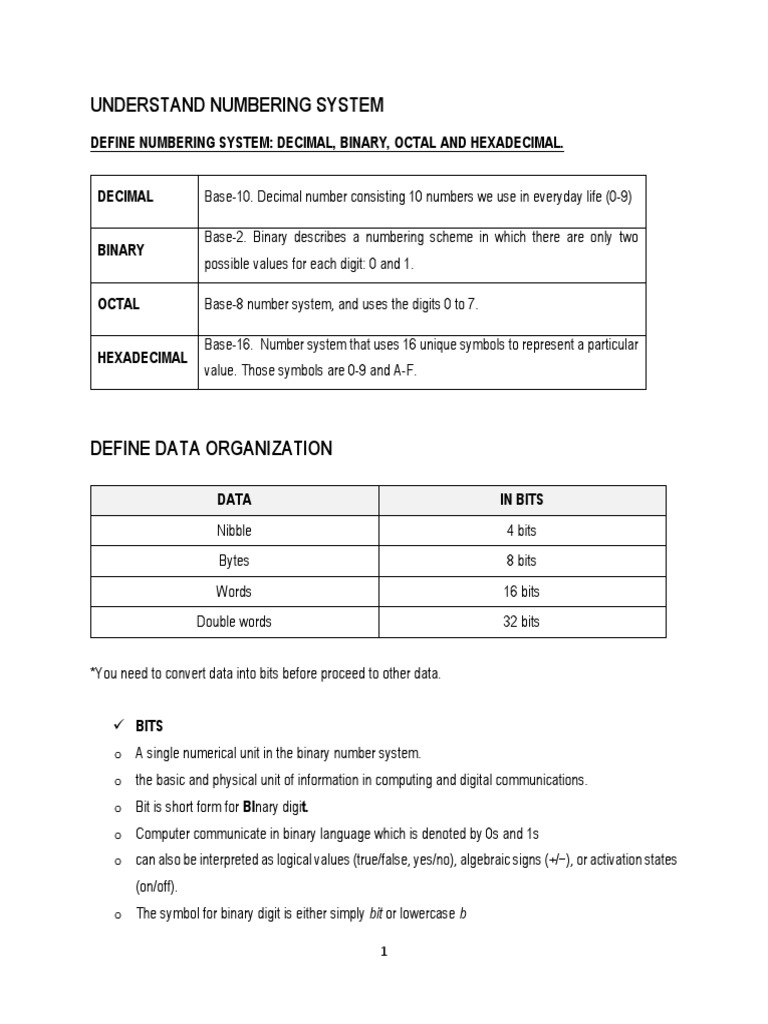 Chapter 1 - Understand Numbering System | PDF | Elementary Mathematics ...