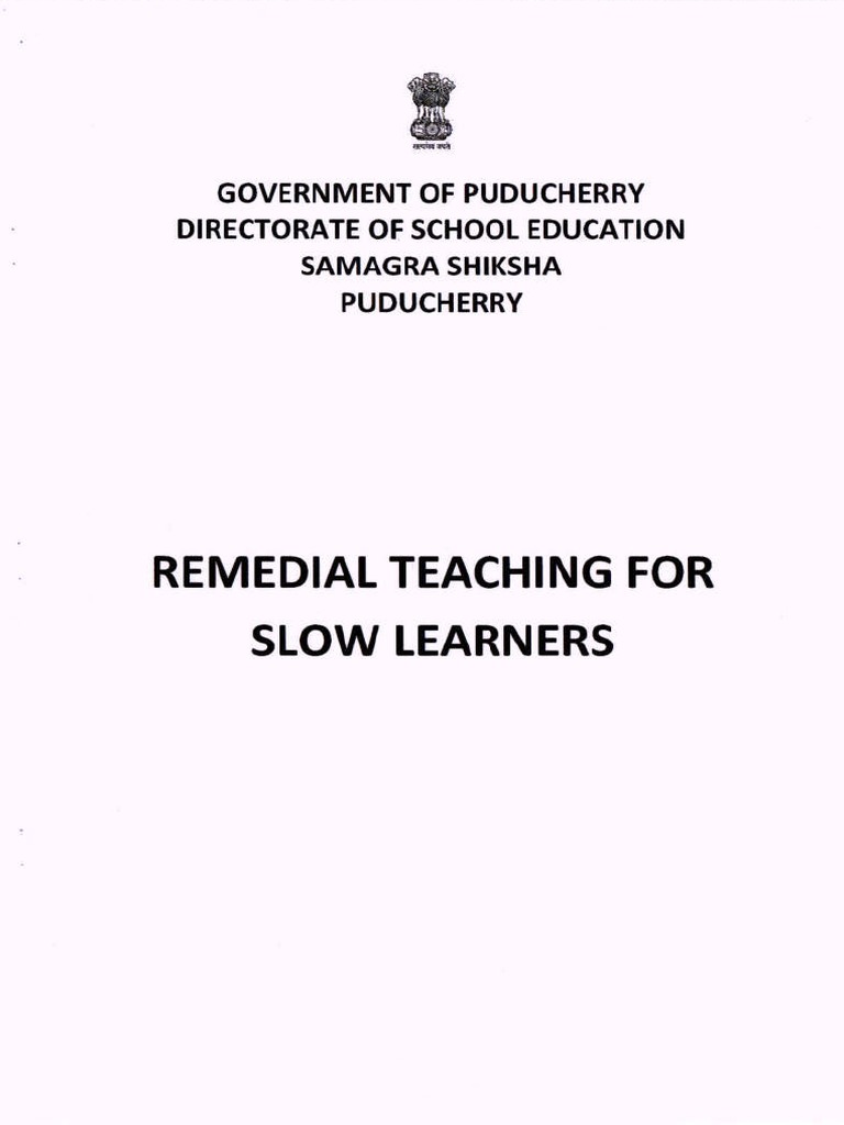 Slow Learners Guidelines | PDF