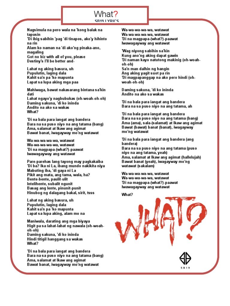 What sb19 Lyrics | PDF