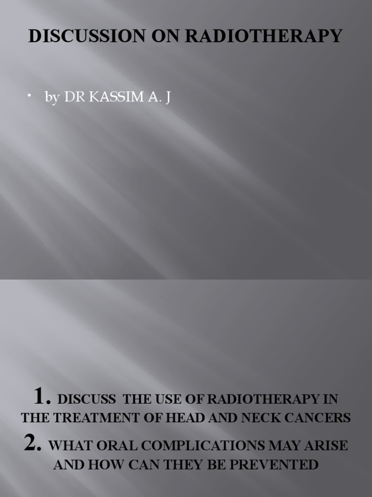 Radiotherapy in Management of Head and Neck Cancer | PDF | Radiation ...