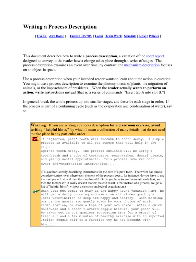 Writing a Process Description | Graphics | Information