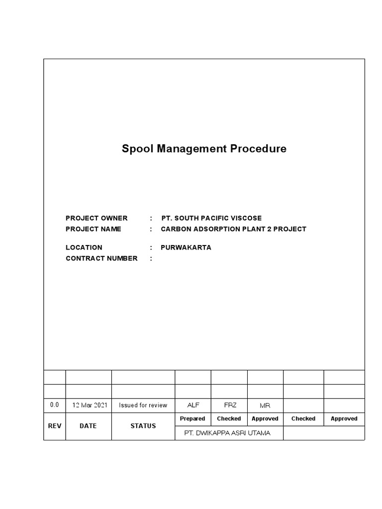 Spool Management Procedure | PDF | Metal Fabrication | Economic Sectors