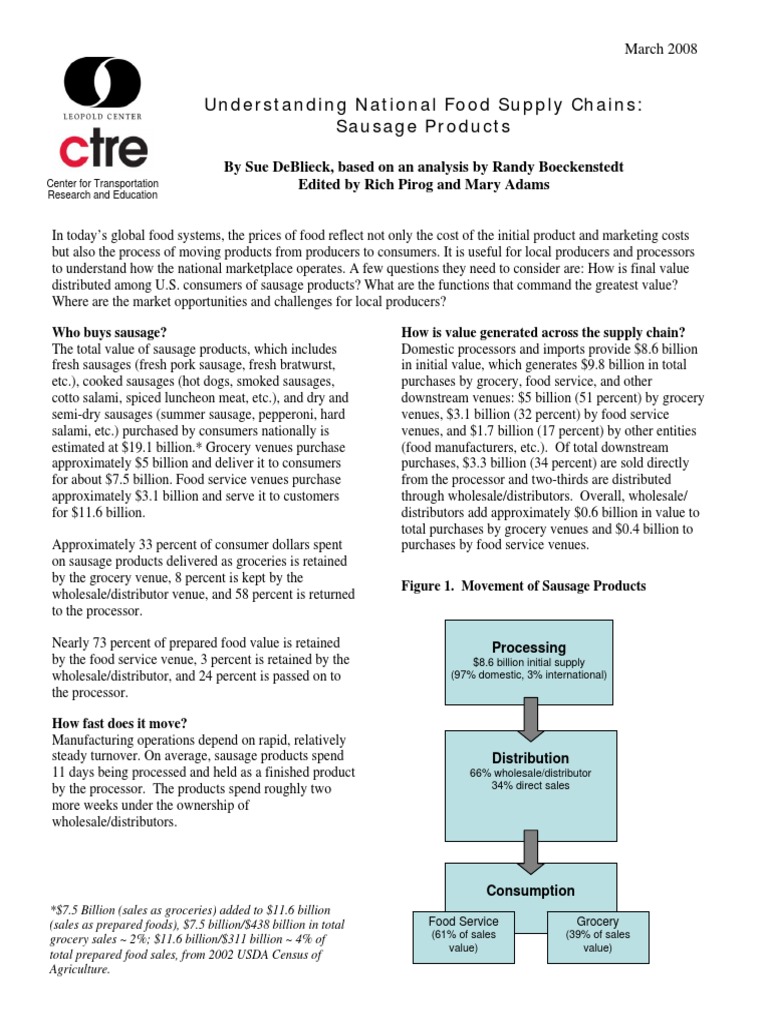 Understanding National Food Supply Chains Sausage Products | PDF ...