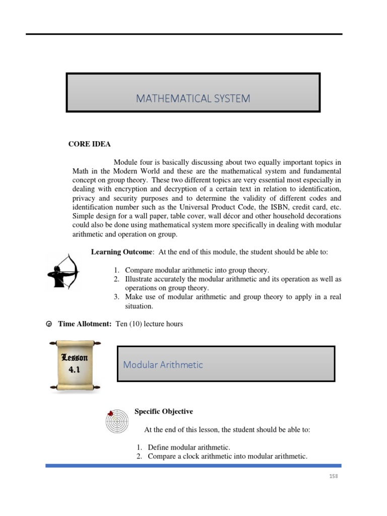 BSCS 2 - Modular Arithmetic | PDF | Group (Mathematics) | Algebra
