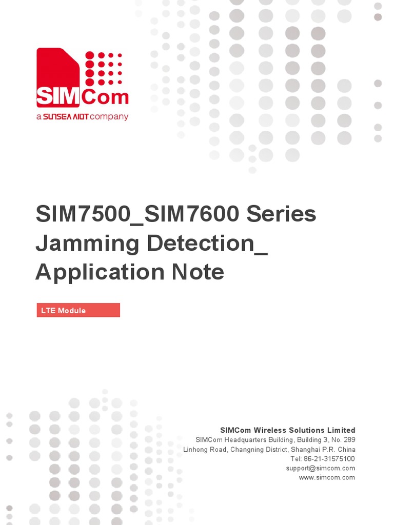 SIM7500 - SIM7600 Series - Jamming Detection - Application Note - V3.00 ...