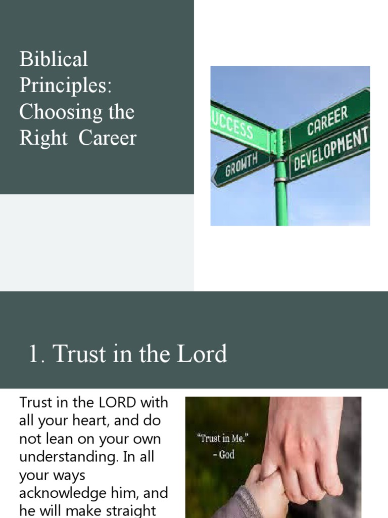Biblical Principles, Choosing The Right Career | PDF