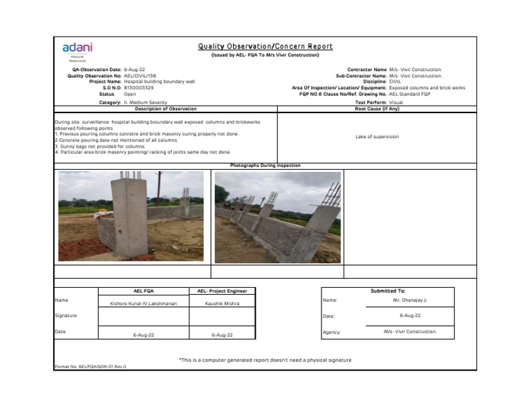 Civil Obs - 138 For Gumga Hospital Boundary Wall | PDF | Architectural ...