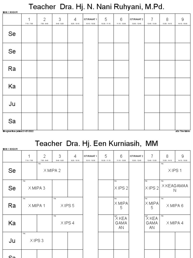 Jadwal Perguru | PDF
