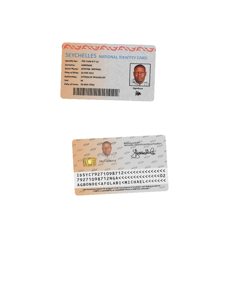 Agbonde Afolabi Michael Seychelles-National-Identity79271098712 | PDF