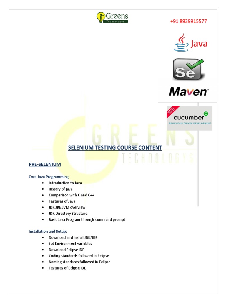 Selenium Wuth Java | PDF | Method (Computer Programming) | Selenium (Software)