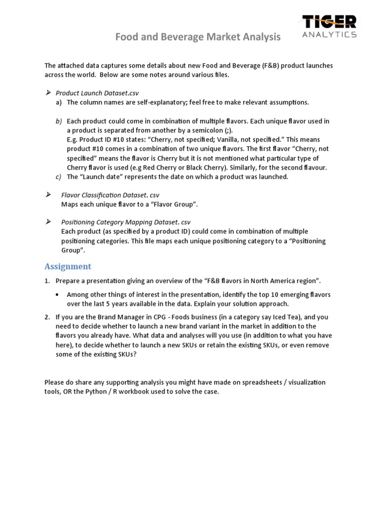 Food and Beverage Market Analysis | Download Free PDF | Comma Separated ...