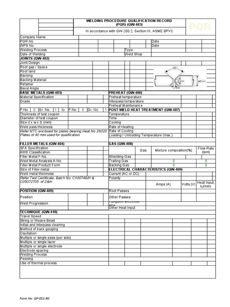 PQR Editable Sample | PDF | Welding | Construction