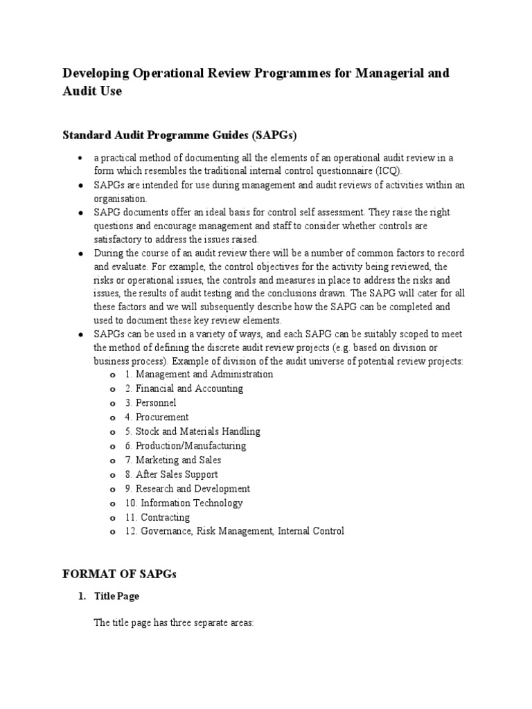 Chapter 3 - Developing Operational Review Programmes For Managerial and ...