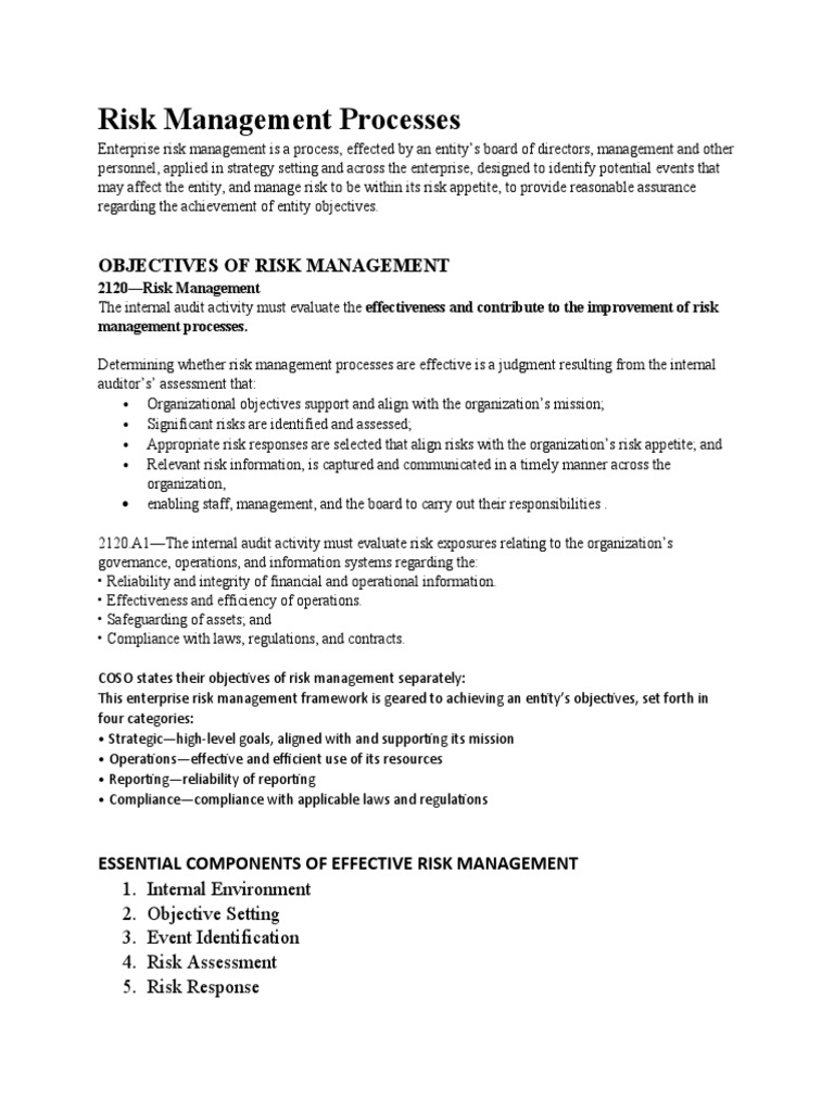 Chapter 5 - Risk Management Processes | PDF | Risk Management | Risk