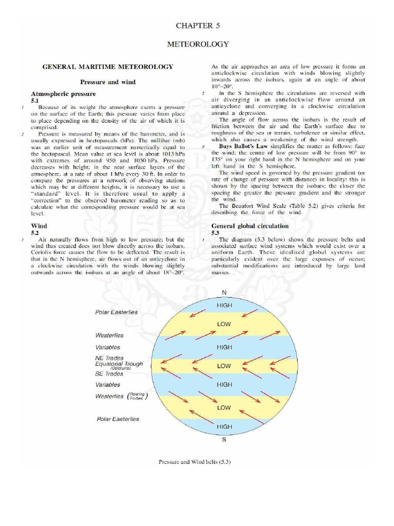 Meteorology Mariners Handbook NP100 | PDF